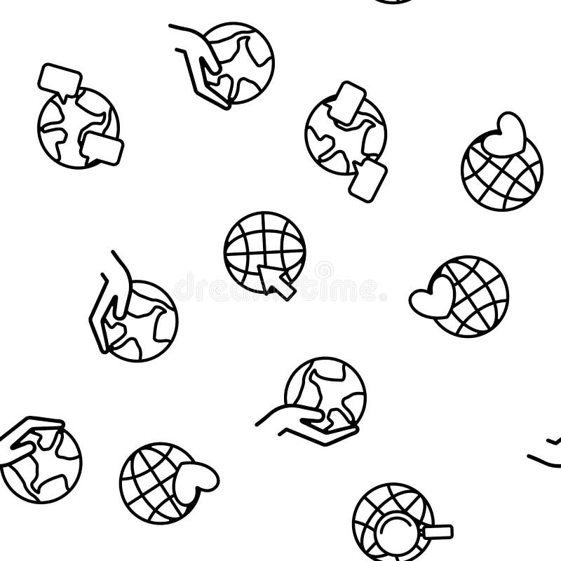 World, Globe, Planet Earth Vector Seamless Pattern Stock Vector ...