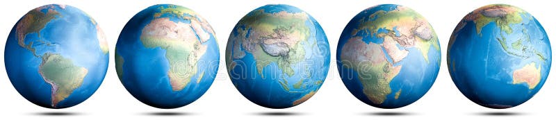 World globe planet map set stock illustration. Illustration of isolated ...