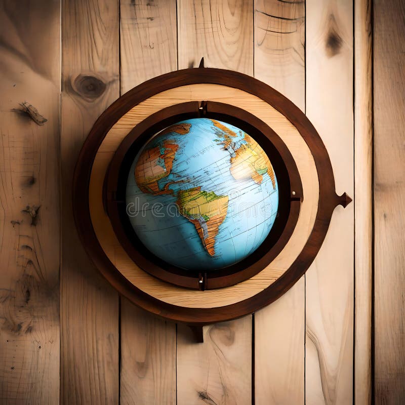 World Globe on a Table - Ai Generated Image Stock Illustration ...