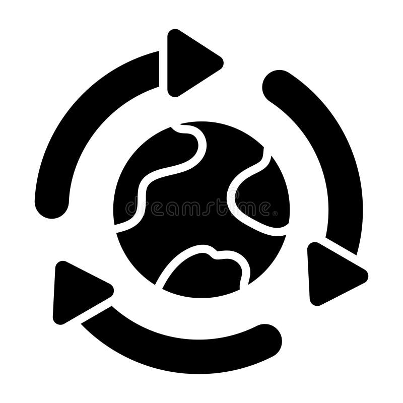 World Globe with Recycling Arrows Showing Concept Icon of Eco Recycling ...