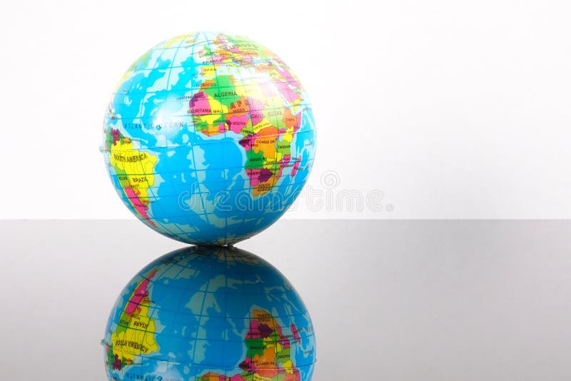 World Globe with Reflection. Globalization Concept. Stock Image - Image ...