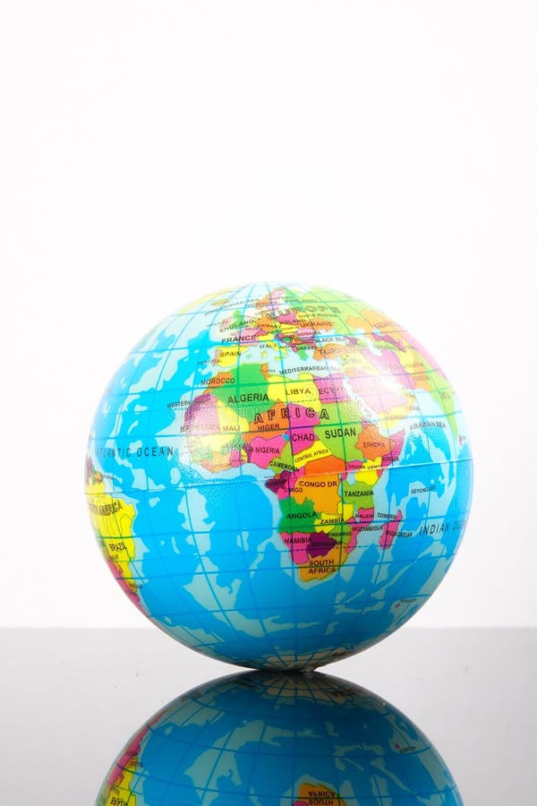 World Globe with Reflection. Globalization Concept. Stock Photo - Image ...