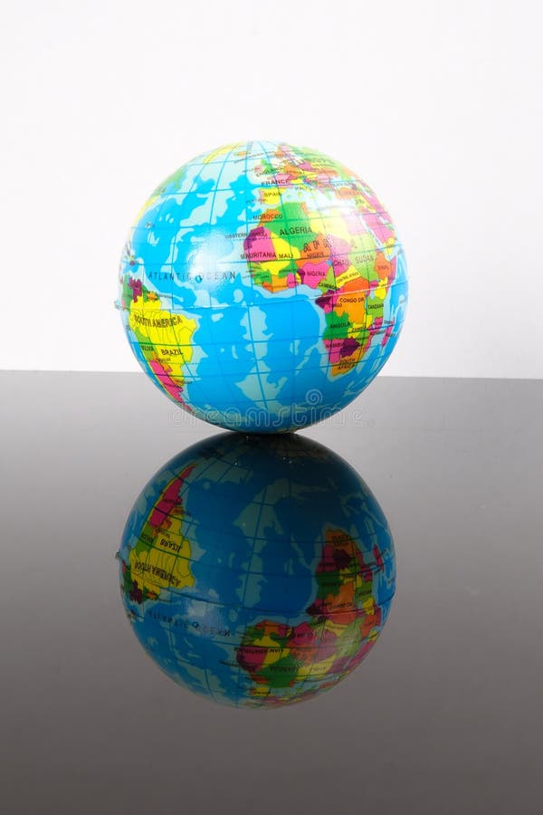 World Globe with Reflection. Globalization Concept. Stock Image - Image ...