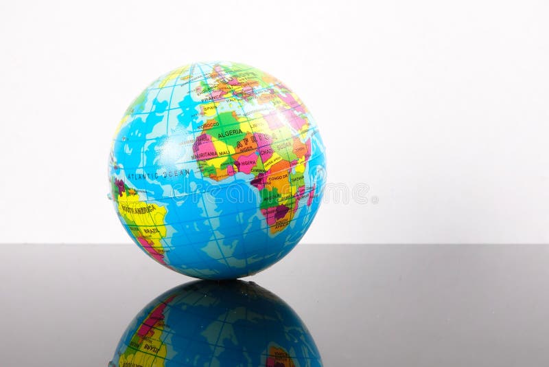 World Globe on White. Globalization Concept. Stock Photo - Image of ...