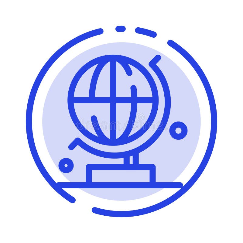 World, Globe, Science Blue Dotted Line Line Icon Stock Vector ...