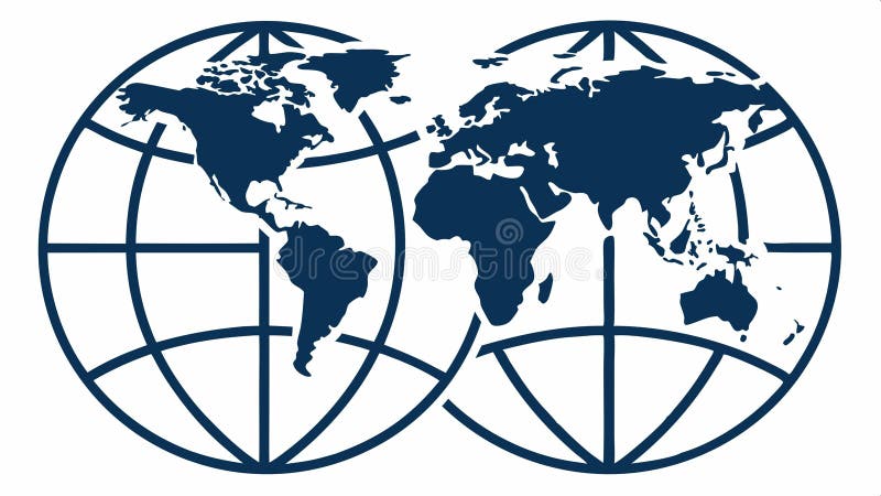World Globe Silhouette, Global Map and Earth Representation Design ...