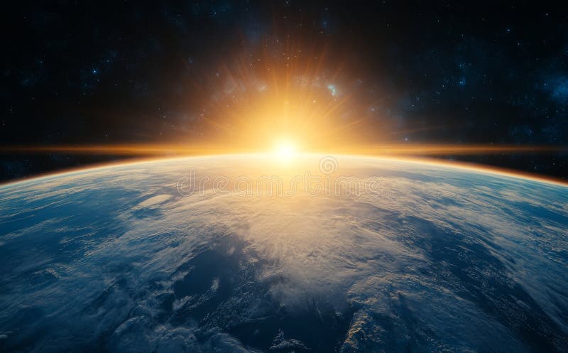 The World Globe in Space in a Star Field. NASA Provided Elements of ...