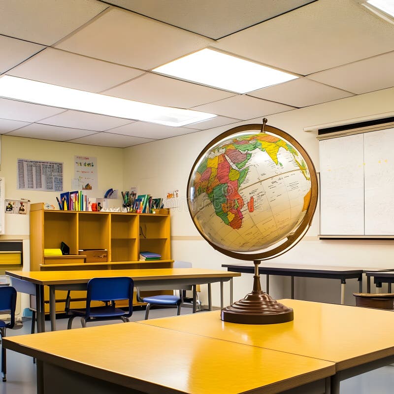 Globe in a School Classroom Education Purpose Geography Map Stock ...