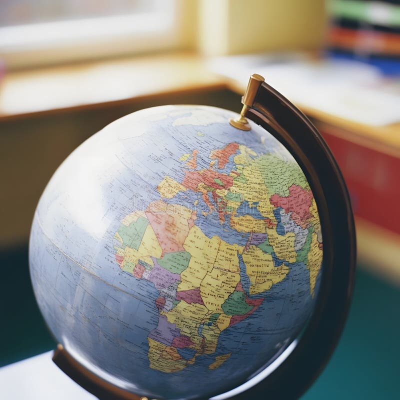 Globe in a School Classroom Primary Educate Geography Map Stock ...