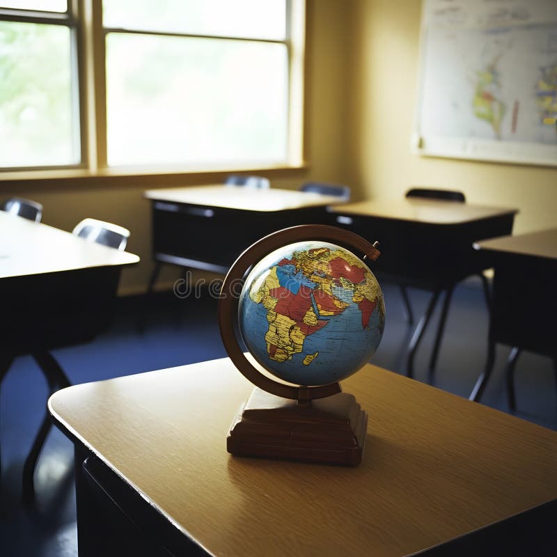 Globe in a School Classroom Primary Learn Education Geography Map Stock ...