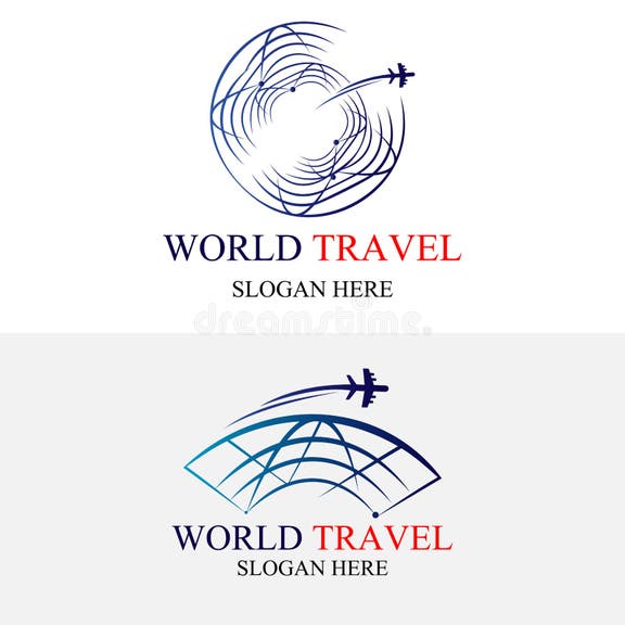 World Globe Travel Logo Template Stock Vector - Illustration of design ...
