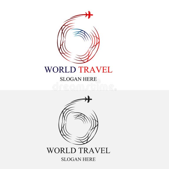 World Globe Travel Logo Template Stock Vector - Illustration of logo ...