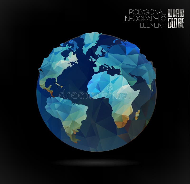 Vector World Globe, Triangular Map of the Earth Stock Vector ...