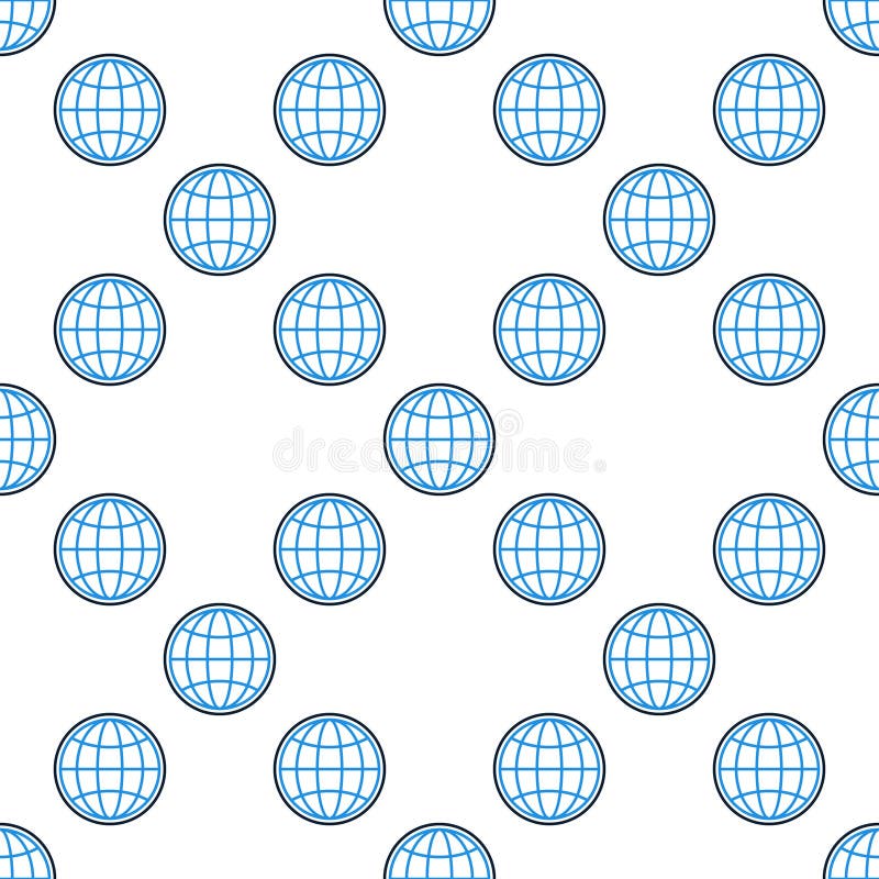World Globe Vector Earth Linear Seamless Pattern Stock Vector ...