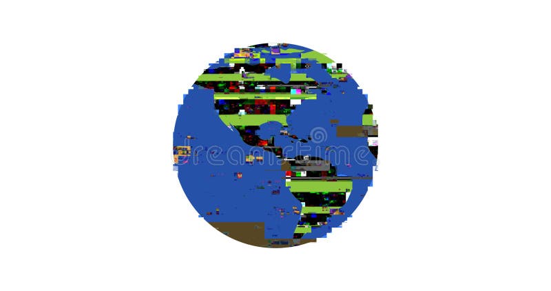 World Globe on White Background with Glitch. it Scam or Hack ...