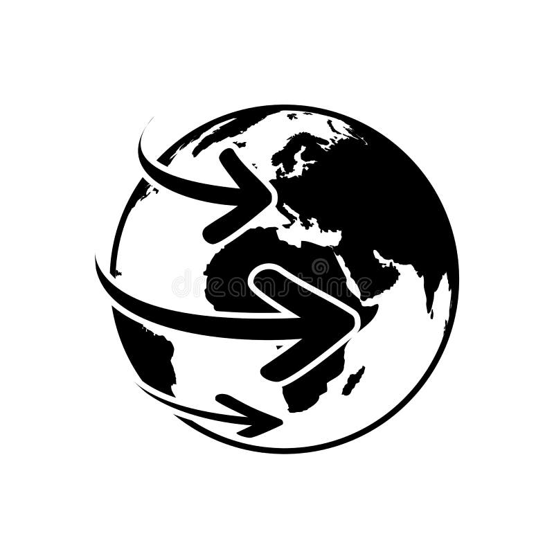 Arrows Around World Globe Stock Illustrations – 590 Arrows Around World ...
