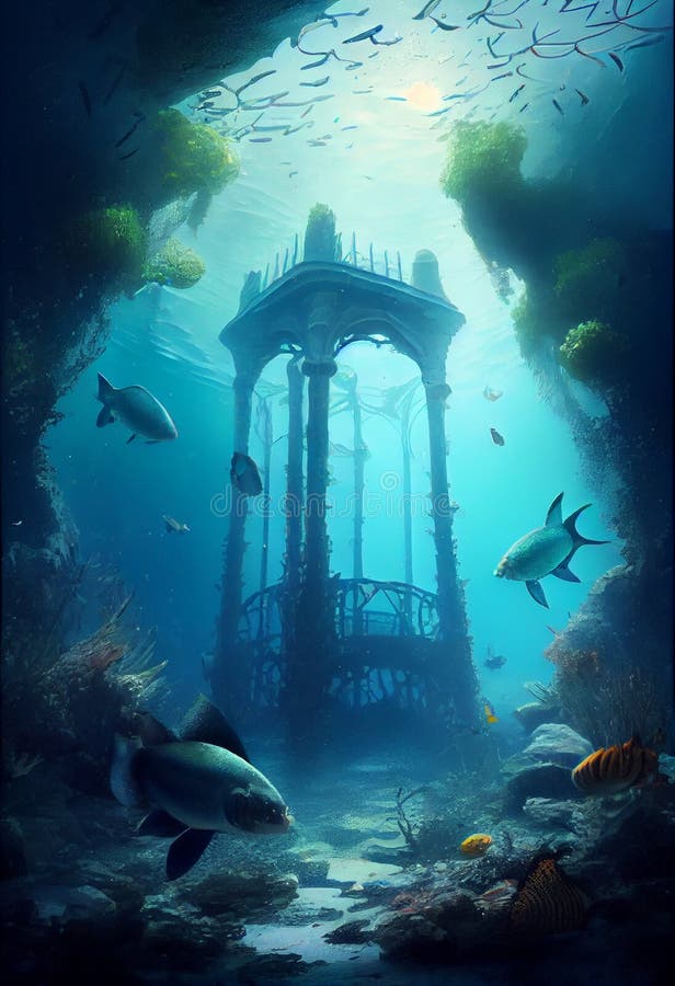 The World Gone Under Water. AI Generated Stock Illustration ... The World Gone Under Water. AI Generated Stock Illustration ...