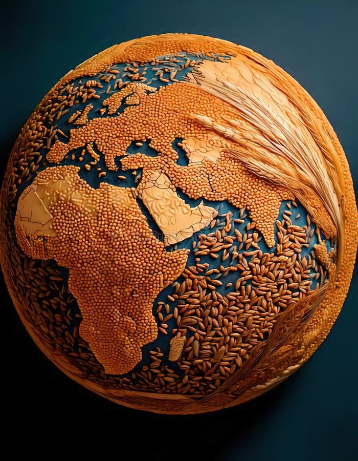 World Grain Map.World Map Created with Various Seeds Stock Illustration ...