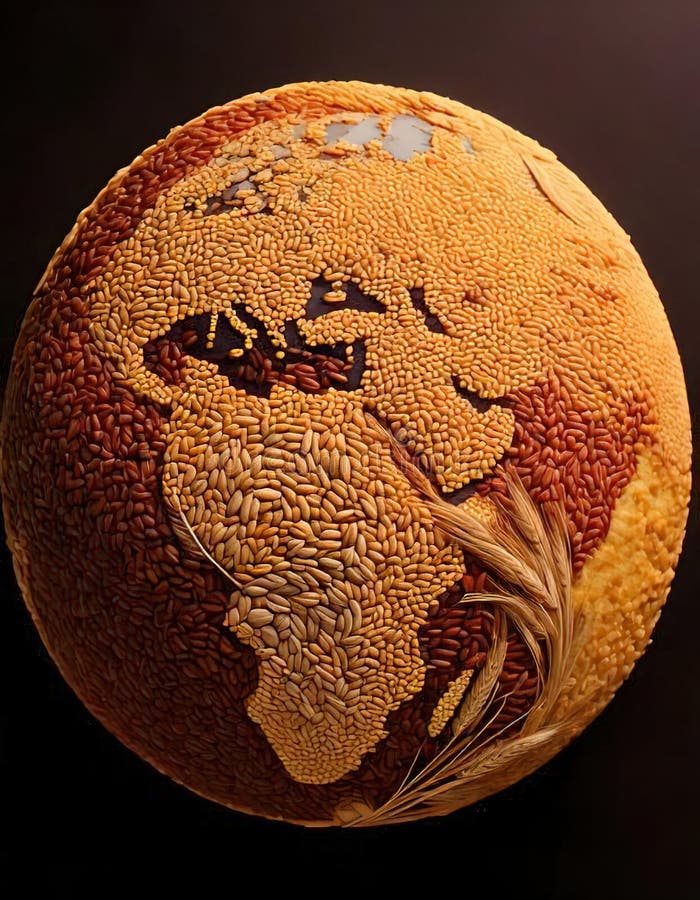 World Grain Map.World Map Created with Various Seeds Stock Illustration ...