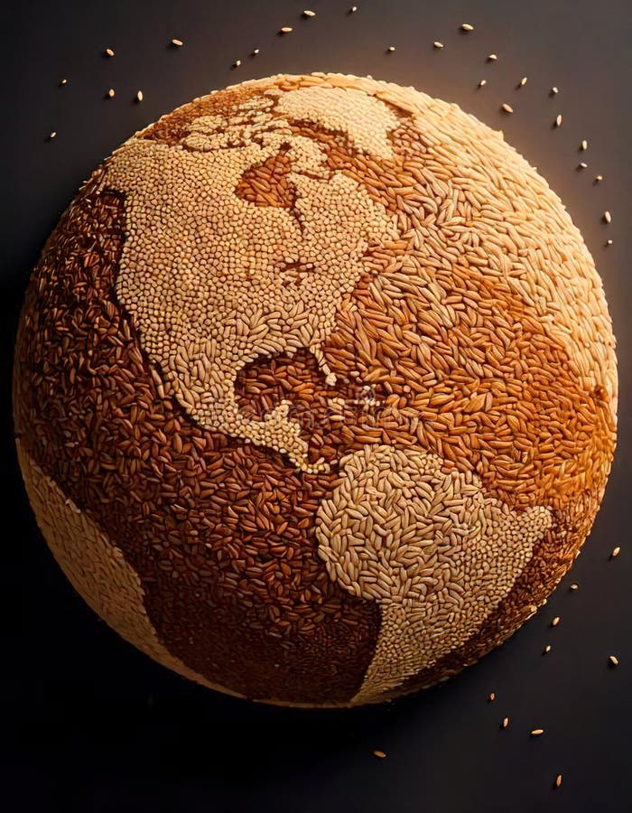 World Grain Map.World Map Created with Various Seeds Stock Illustration ...