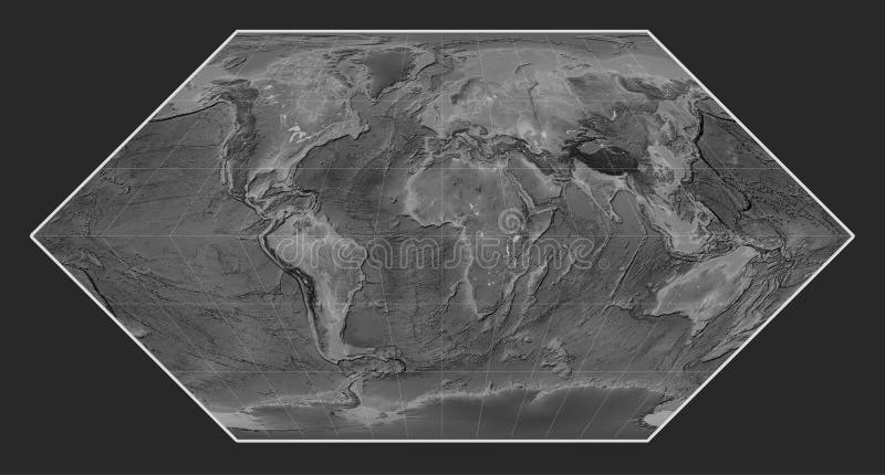 World Elevation Map Grayscale