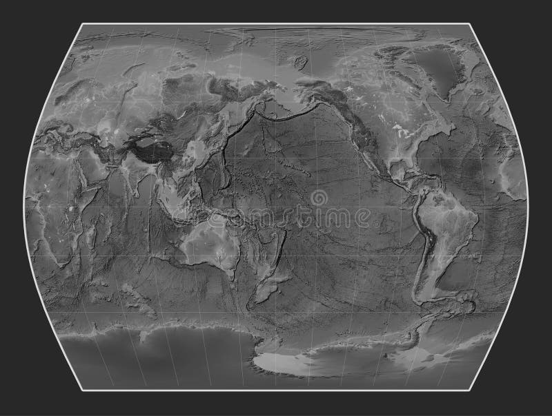 World Grayscale Map - 0 PM. Patterson Cylindrical Stock Illustration ...