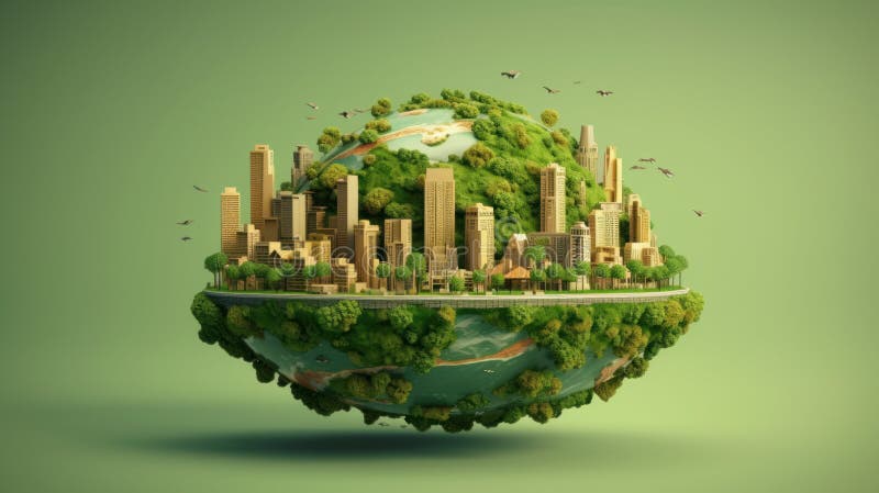 The World of the World Green Planet Concept. Generative Ai Stock ...