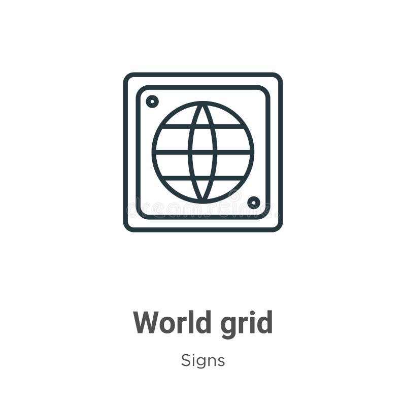 World Grid Outline Vector Icon. Thin Line Black World Grid Icon, Flat ...