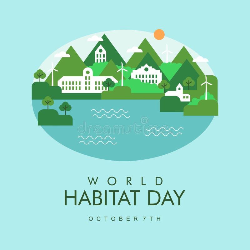 World Habitat Day Poster Template Vector Stock Vector - Illustration of ...