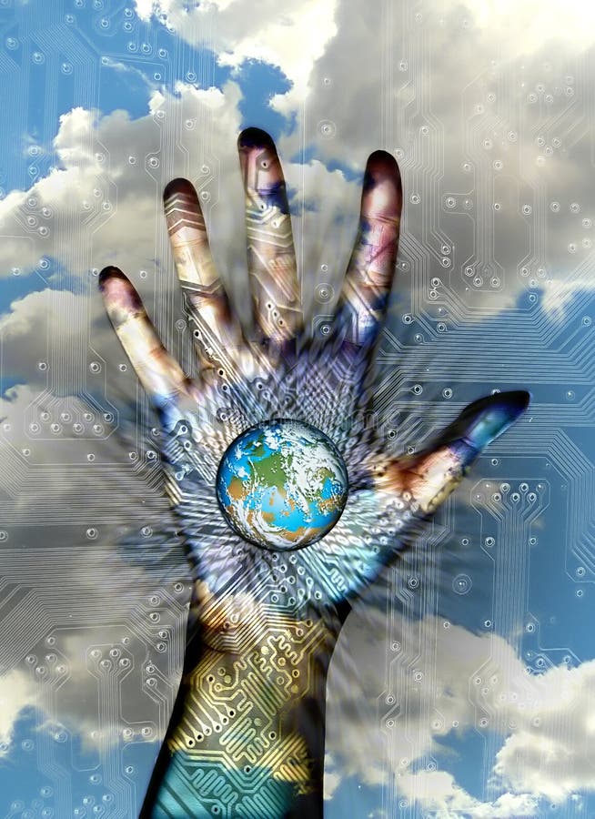 World in hand stock illustration. Illustration of technology - 4626106