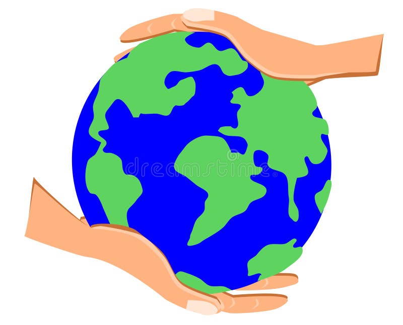 World in hand concept stock vector. Illustration of protect - 50442434