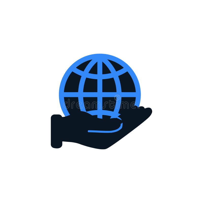 World, Hand, Globe on Hand Icon Stock Vector - Illustration of hold ...