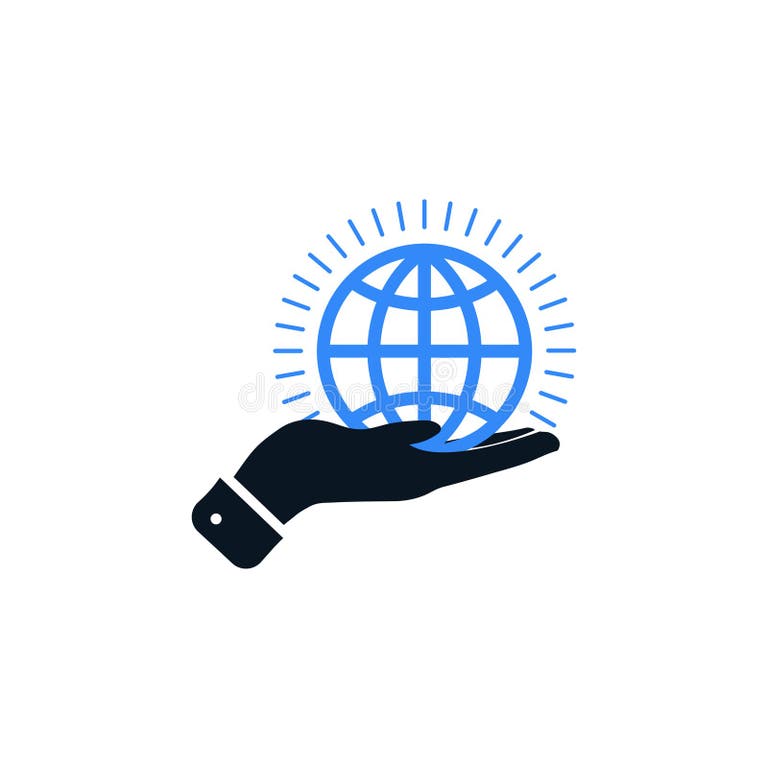 World, Hand, Globe on Hand Icon Stock Vector - Illustration of global ...