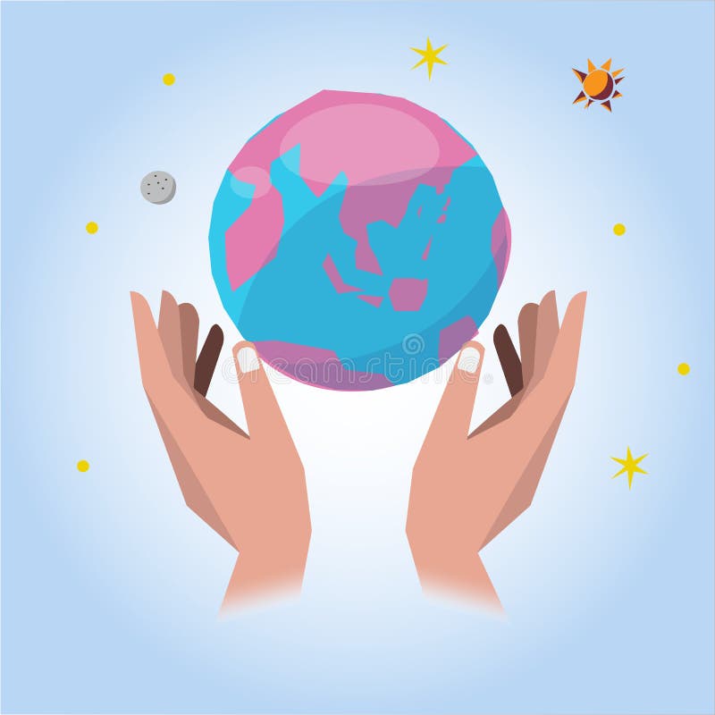 World and hand. hope - stock illustration. Illustration of future ...
