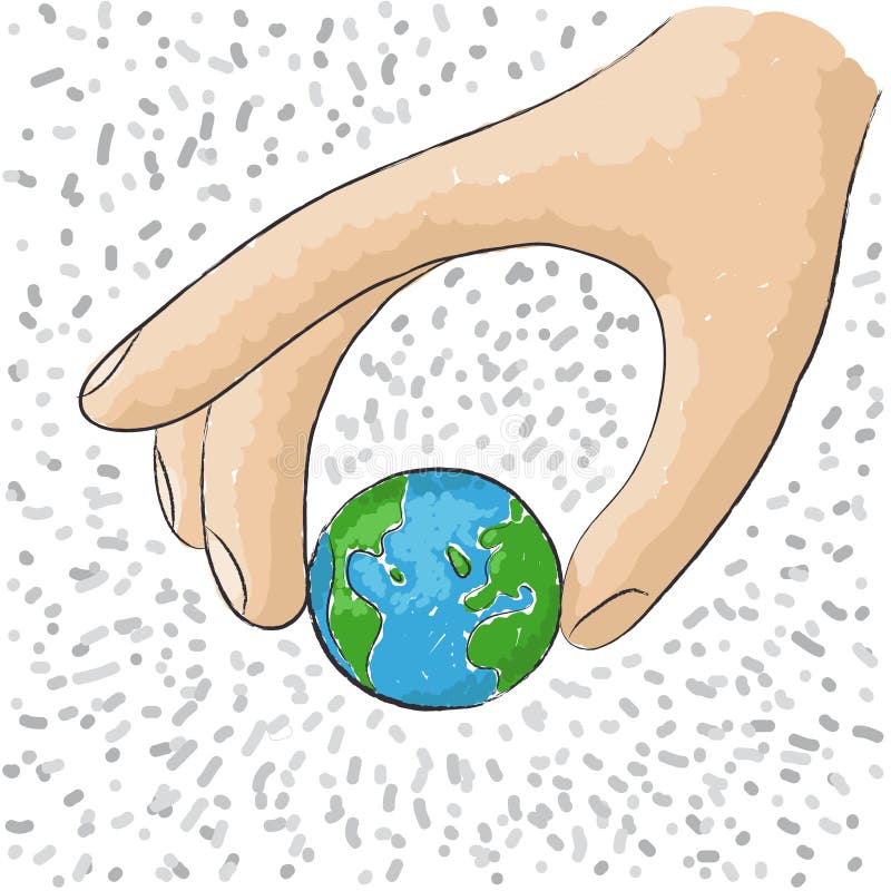 Hand holding the world stock vector. Illustration of nurturance - 29704233