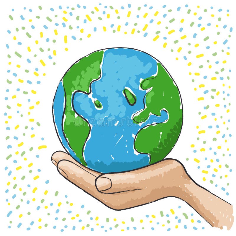 Hand holding the world stock vector. Illustration of nurturance - 29704233