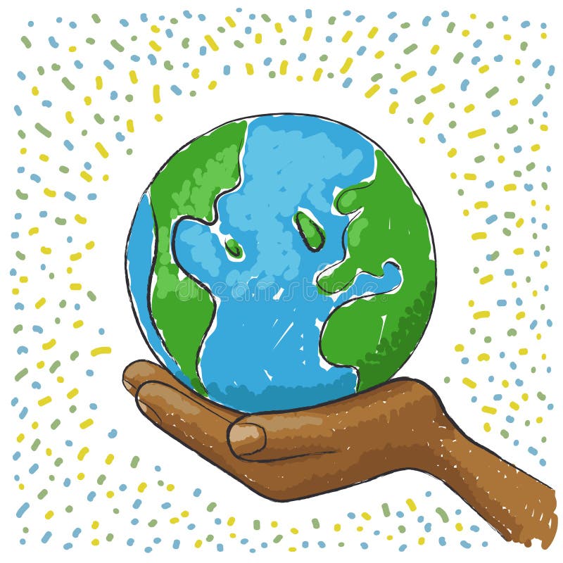 Hand holding the world stock vector. Illustration of nurturance - 29704233