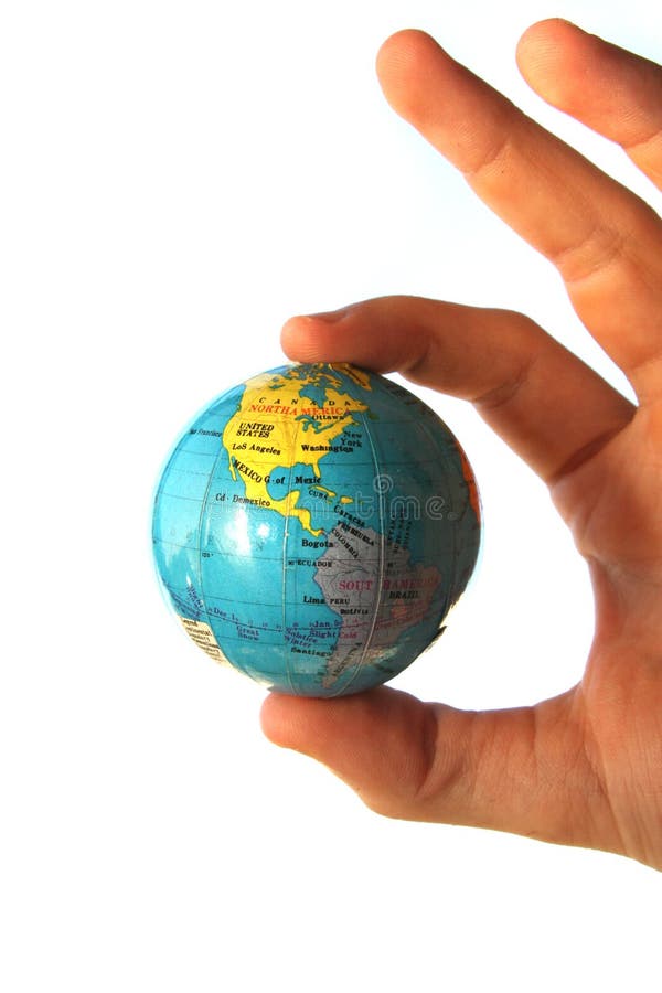 World in a Hand of the Person Stock Image - Image of simulation, effort ...
