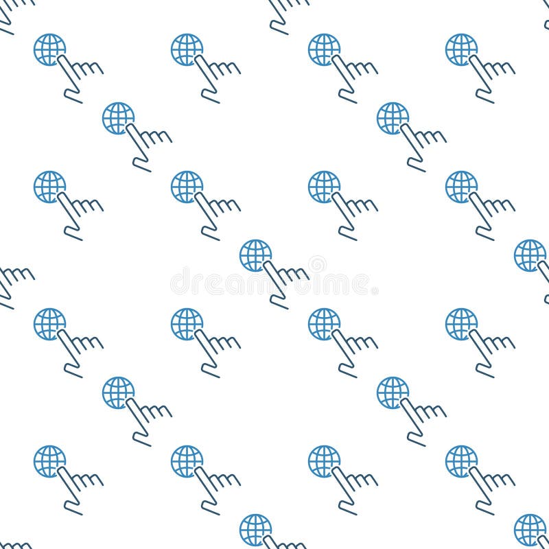 World and Hand Vector Earth Globe Seamless Pattern in Thin Line Style ...