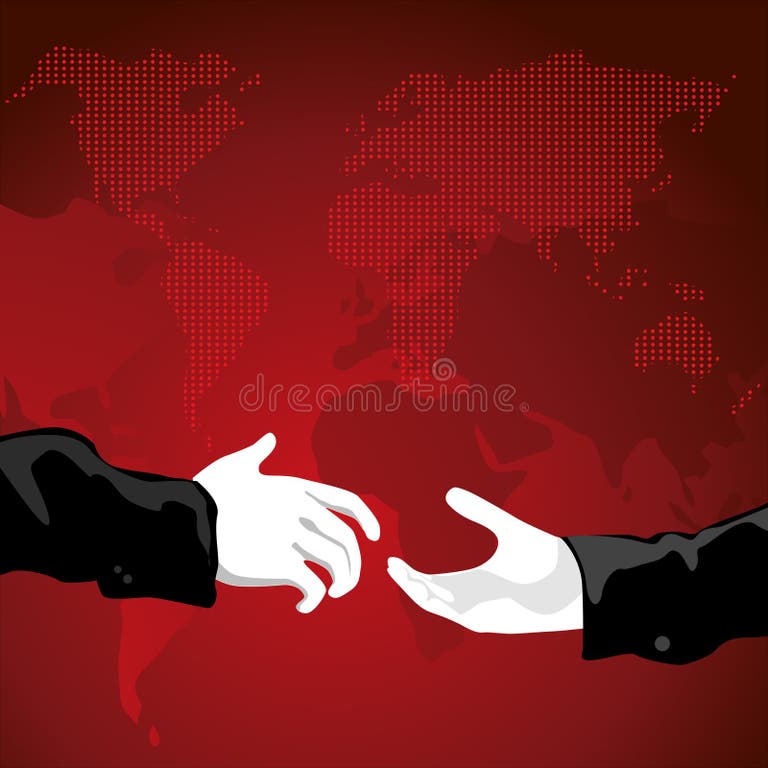 Handshake World Map Background Stock Illustrations – 875 Handshake ...
