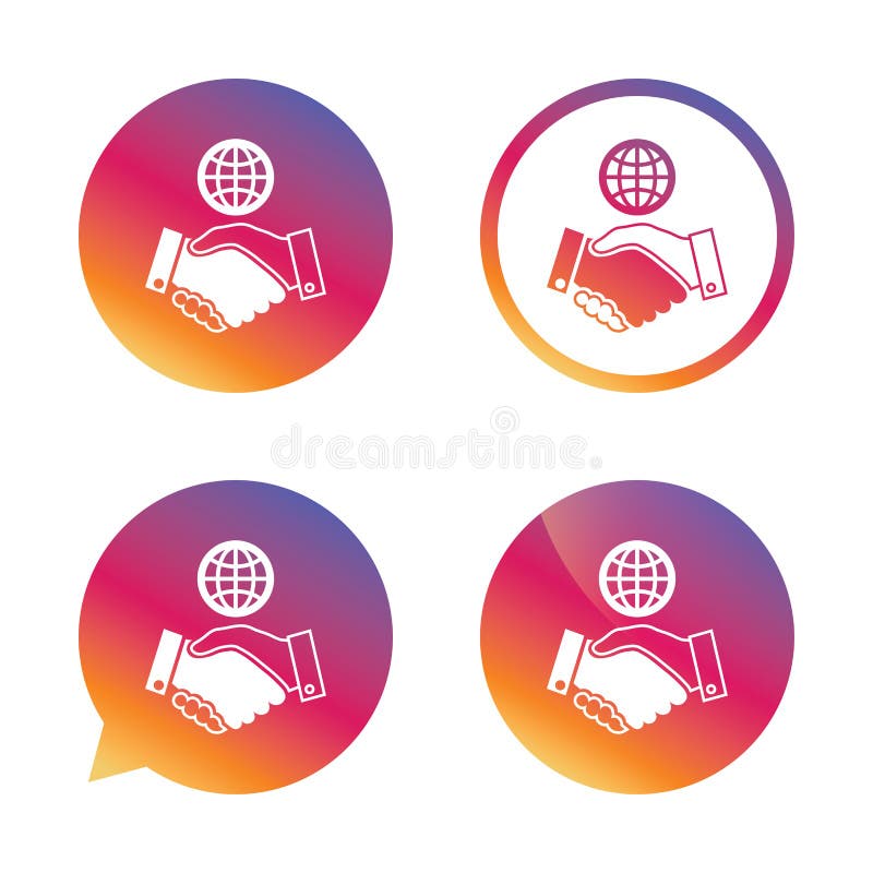 World Handshake Sign Icon. Amicable Agreement Stock Vector ...