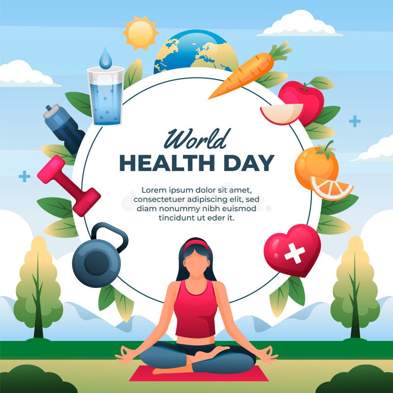World Health Day Background in Gradient Style Stock Illustration ...