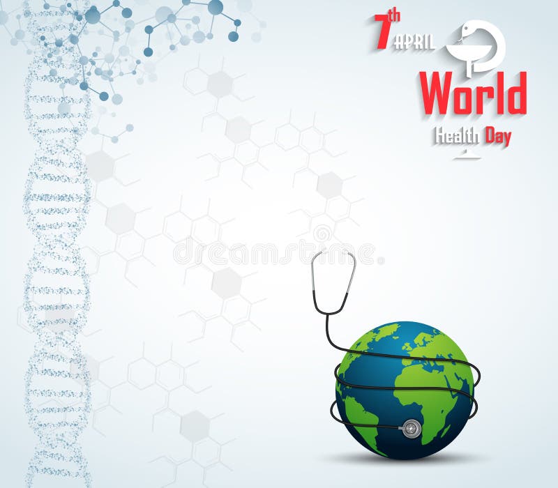 World Health Day Concept with DNA and Globe Stock Vector - Illustration ...