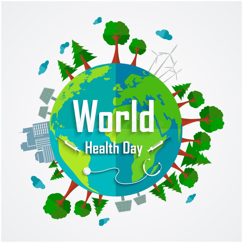 World Health Day Concept with Environmental of Earth Stock Vector ...