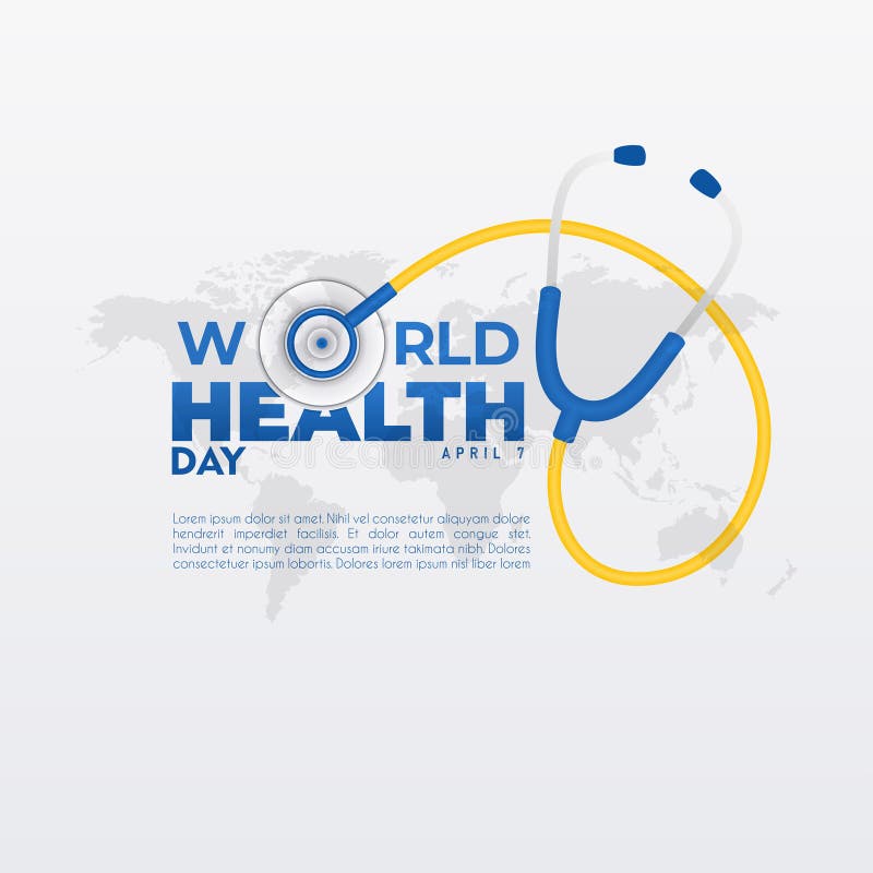 World Health Day Vector Poster with Illustrations of Stethoscopes ...