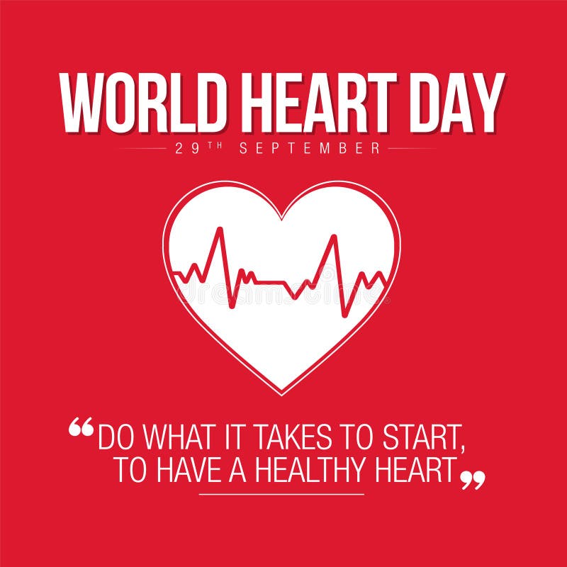 World Heart Day with Red Heart Design Template. World Heart Day ...