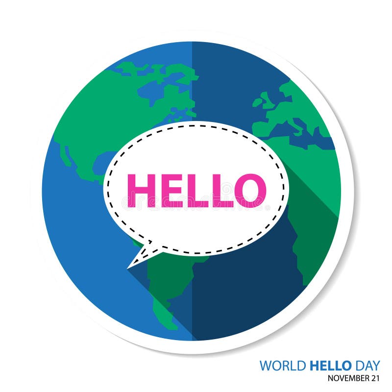 World Hello Day Background stock vector. Illustration of november ...