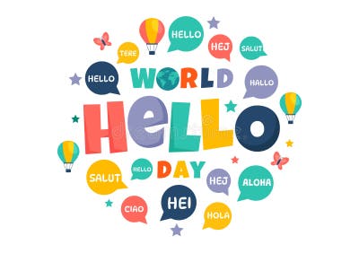 World Hello Day Vector Illustration on November 21 with Speech Bubbles ...