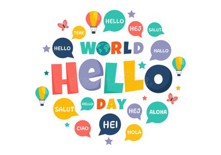 World Hello Day Vector Illustration on November 21 with Speech Bubbles ...