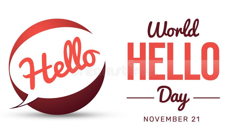 World Hello Day Wallpaper with Shapes and Typography on the Side Stock ...